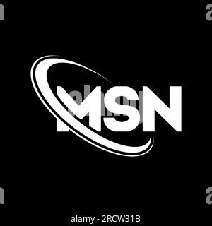 MSN circle letter logo design with circle and ellipse shape. MSN ...