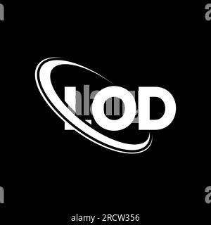 LOD circle letter logo design with circle and ellipse shape. LOD ...