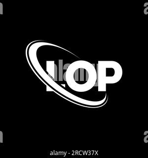 LOP circle letter logo design with circle and ellipse shape. LOP ...