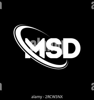 MSD circle letter logo design with circle and ellipse shape. MSD ...