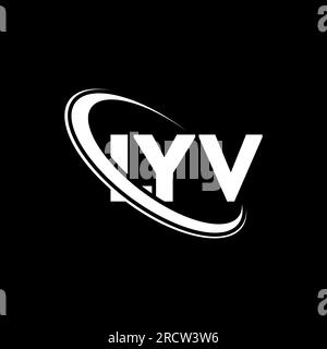 LYV circle letter logo design with circle and ellipse shape. LYV ...