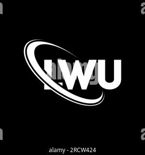 LWU circle letter logo design with circle and ellipse shape. LWU ...