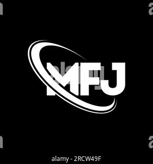 MFJ logo. MFJ letter. MFJ letter logo design. Initials MFJ logo linked ...