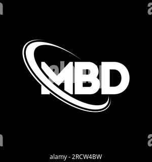 MBD circle letter logo design with circle and ellipse shape. MBD ...