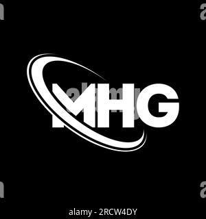 MHG circle letter logo design with circle and ellipse shape. MHG ...