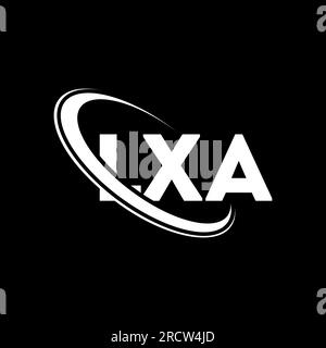 LXA circle letter logo design with circle and ellipse shape. LXA ...