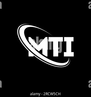 MTI circle letter logo design with circle and ellipse shape. MTI ...