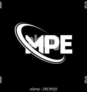 MPE circle letter logo design with circle and ellipse shape. MPE ...