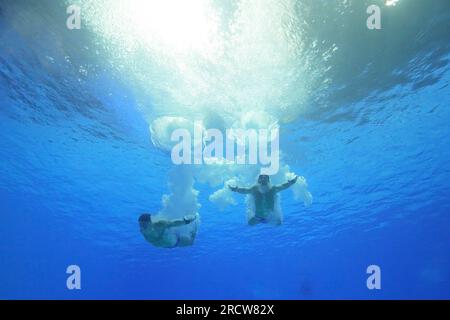 Brandon Loschiavo and Jordan Rzepka, of the United States, compete in ...