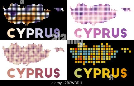 Cyprus map. Map of Cyprus in dotted style. Borders of the country ...