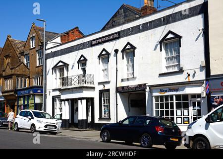 Front view of the Phoenix Hotel along Fore Street in the town centre ...