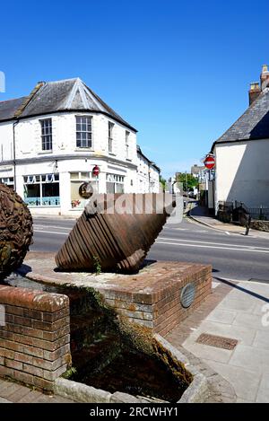 Boulder statues by Neville Cable along High Street, Chard, Somerset, UK ...