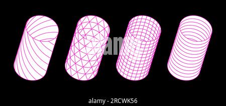 Isometric 3d Cylinder Tubes Vector Illustration Stock Vector Image ...