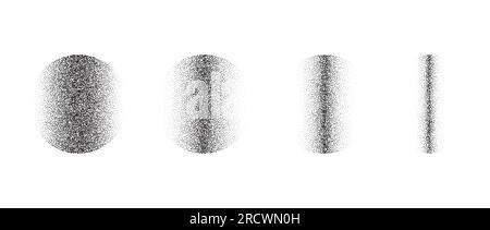 Set of textured linear gradient circles. Black dotted fading spheres ...