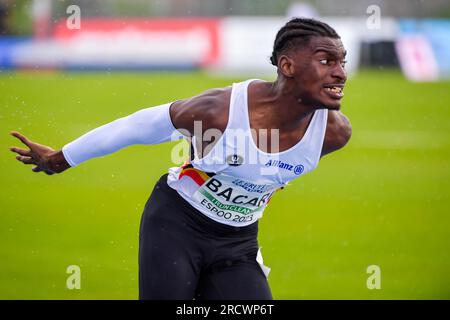 Belgian Elie Bacari pictured in action during the 110m hurdles race, at ...