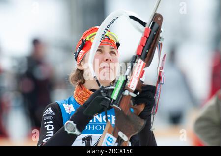 Tina Bachmann Aktion Biathlon, 4 x 6 km Staffel der Frauen in Antholz ...