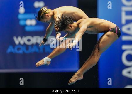 Bertrand Rhodict Anak Lises and Enrique Harold, of Malaysia, compete in ...