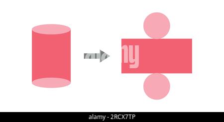 Geometry net of cylinder. 3d solid shape in mathematics. Math resources ...