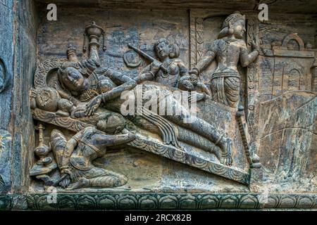 Siddhartha Gautama, his wife Yashodhara and his son Rahula. Painting ...
