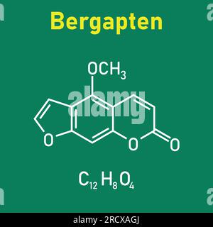 Chemical structure of Bergapten (C12H8O4). Chemical resources for ...