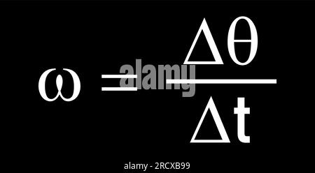 Angular velocity formula in physics. Vector illustration isolated on ...