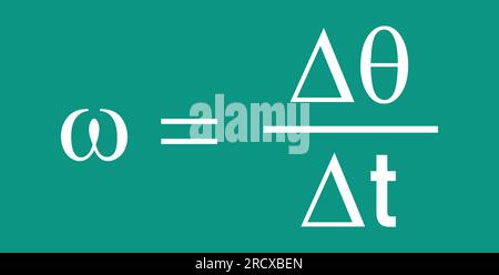 Angular velocity formula in physics. Vector illustration isolated on ...