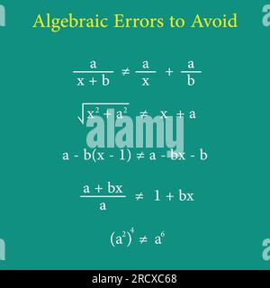 Mathematics errors. Algebra errors to avoid in mathematics. Common ...