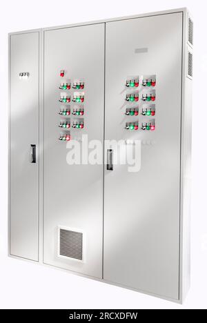 Electrical switchboard, with safety switches and switches Stock Photo ...