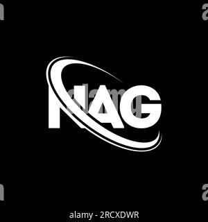 NAG circle letter logo design with circle and ellipse shape. NAG ...