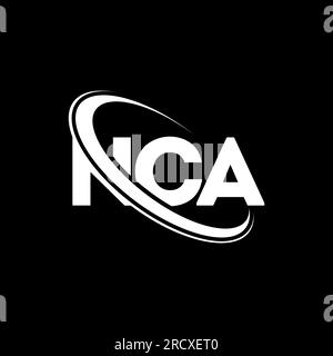 NCA circle letter logo design with circle and ellipse shape. NCA ...