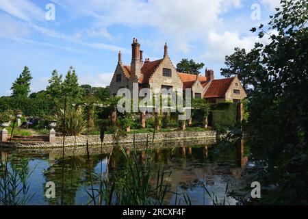 Hindringham Hall - historic moated manor house Stock Photo - Alamy