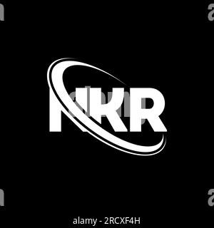 NKR circle letter logo design with circle and ellipse shape. NKR ...