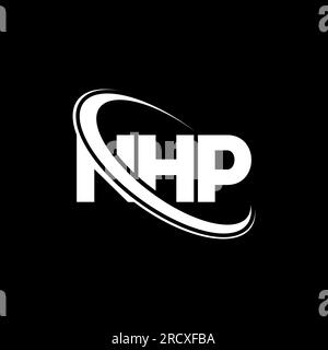 NHP circle letter logo design with circle and ellipse shape. NHP ...