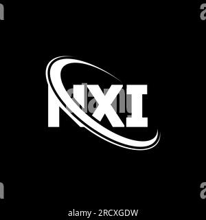 NXI circle letter logo design with circle and ellipse shape. NXI ...