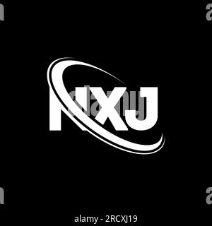 NXJ circle letter logo design with circle and ellipse shape. NXJ ...