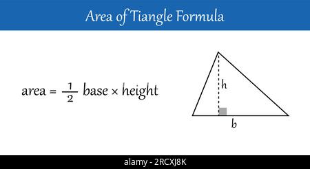 Area of triangle formula in mathematics. Vector illustration isolated ...