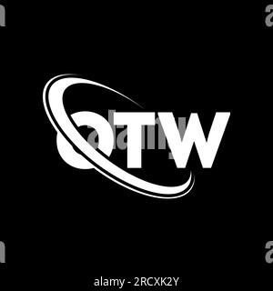 OTW circle letter logo design with circle and ellipse shape. OTW ...