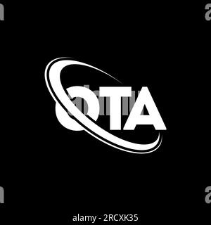 OTA circle letter logo design with circle and ellipse shape. OTA ...