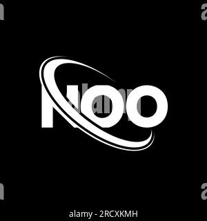 NOO circle letter logo design with circle and ellipse shape. NOO ...