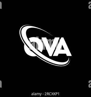 OVA circle letter logo design with circle and ellipse shape. OVA ...