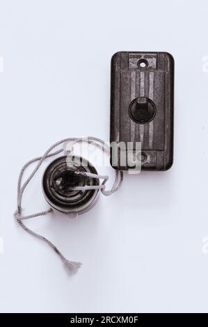 Bakelite electrical lamp socket with pull cord and sliding switch ...