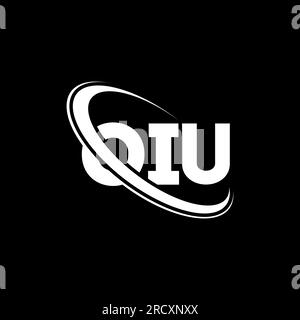 OIU circle letter logo design with circle and ellipse shape. OIU ...
