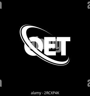 OET circle letter logo design with circle and ellipse shape. OET ...