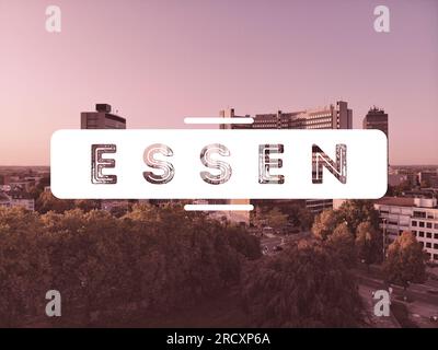 Essen, Germany. City name modern photo postcard. Travel destination ...