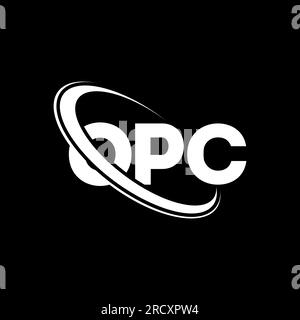 OPC circle letter logo design with circle and ellipse shape. OPC ...