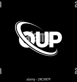 OUP circle letter logo design with circle and ellipse shape. OUP ...