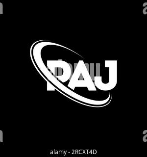 PAJ circle letter logo design with circle and ellipse shape. PAJ ...