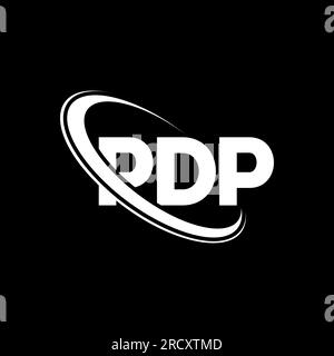 PDP circle letter logo design with circle and ellipse shape. PDP ...