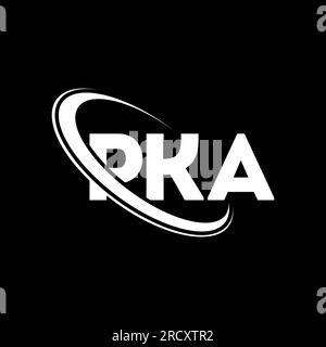 PKA circle letter logo design with circle and ellipse shape. PKA ...