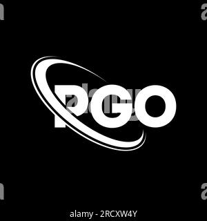 PGO circle letter logo design with circle and ellipse shape. PGO ...